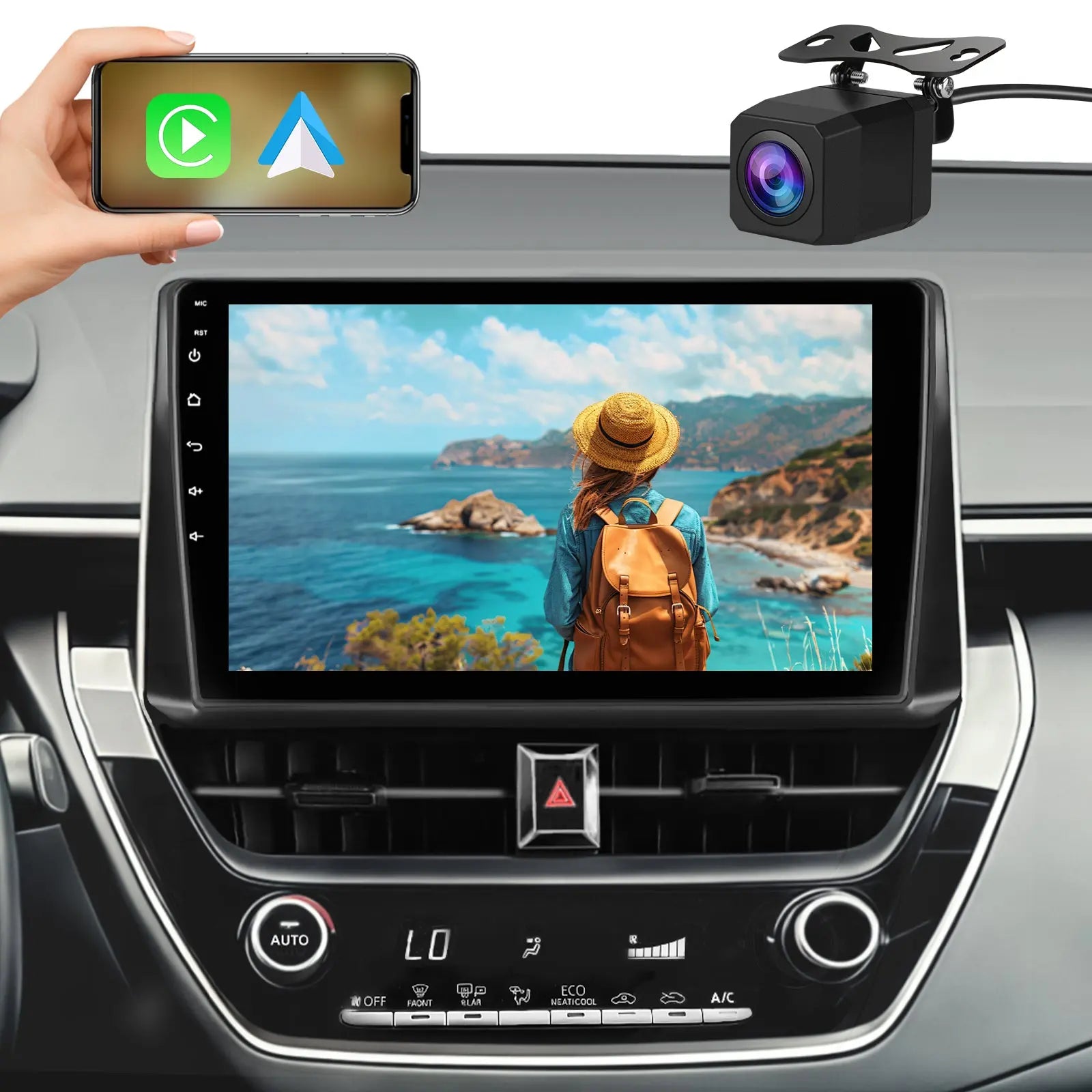 AWESAFE 10 Inch Car Radio for Toyota Corolla 2019-2021,Wireless Carpla ...