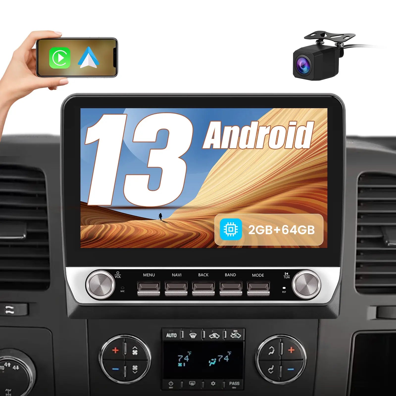 AWESAFE 10.1'' Android 13 Car Stereo 2G+64G wIth Backup Camera,Wireles ...