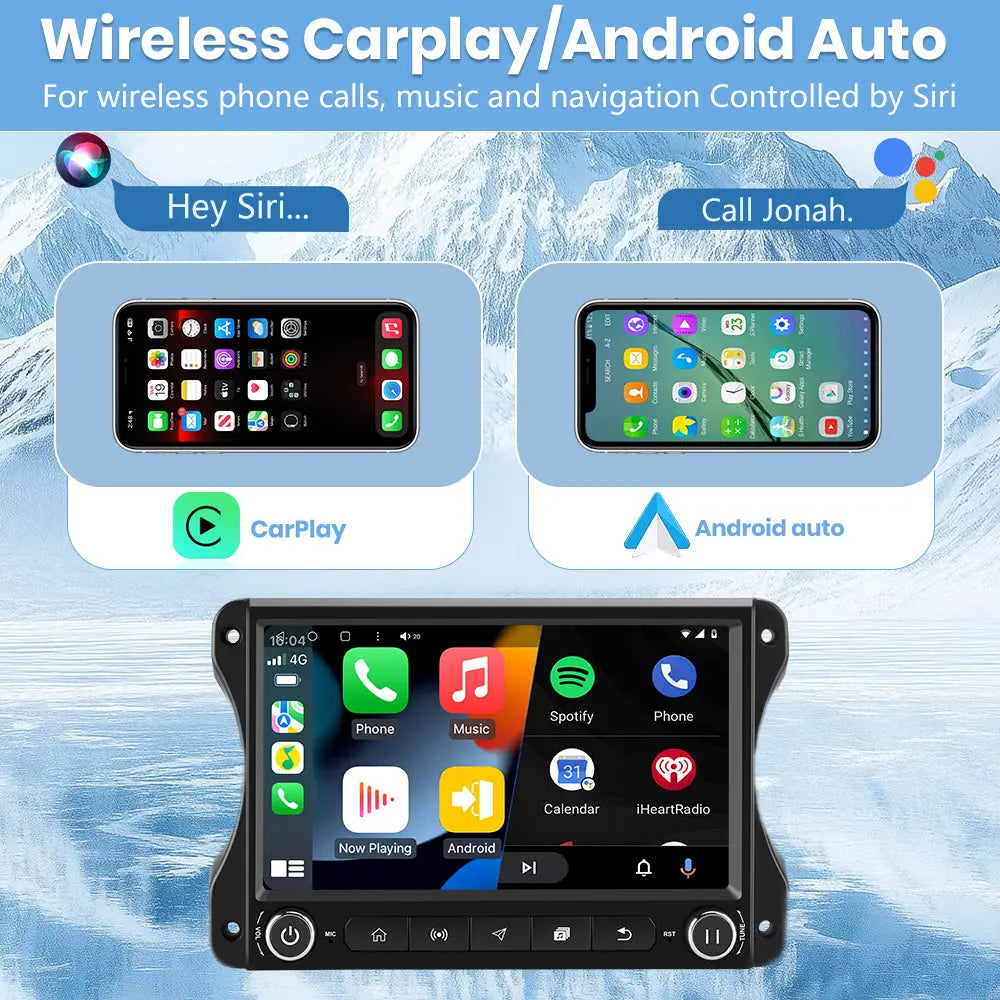 AWESAFE 4G+64G 10" Touchscreen Bluetooth Car Stereo for Jeep Wrangler ...