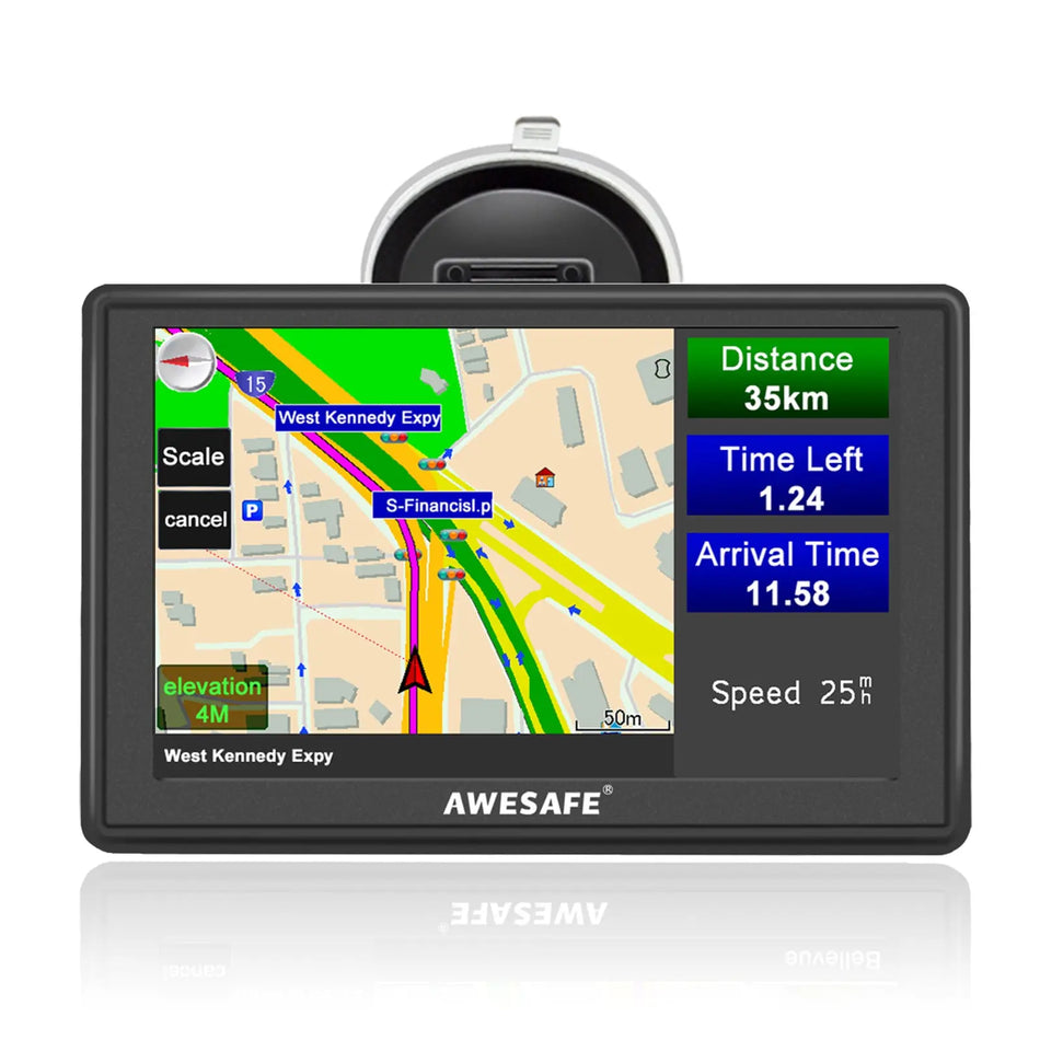 AWESAFE 7 Inch GPS Sat Nav with FM Transmitter for Cars HGV Motorhome ...