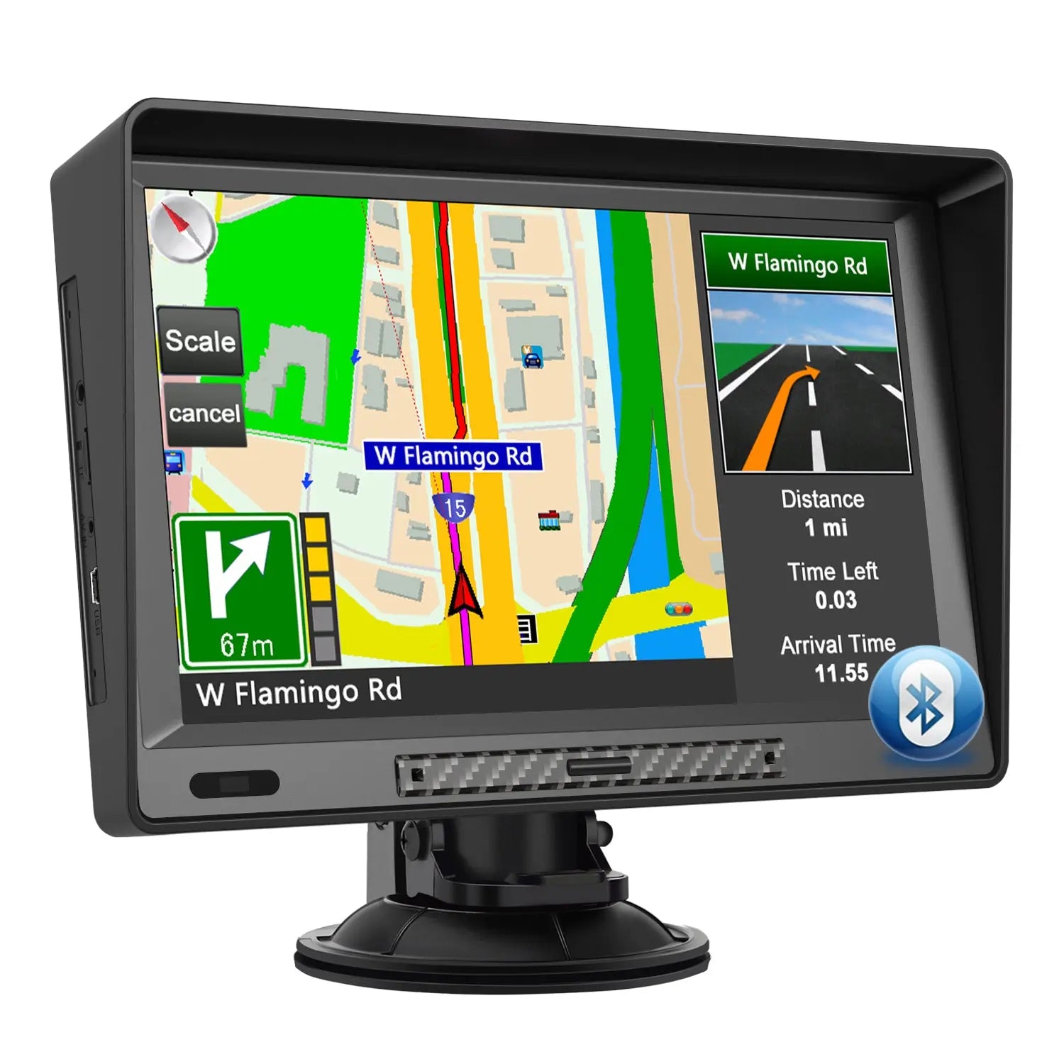 AWESAFE 9 Zoll GPS Navigationsgerät für Auto mit Bluetooth FM Sprachfü ...