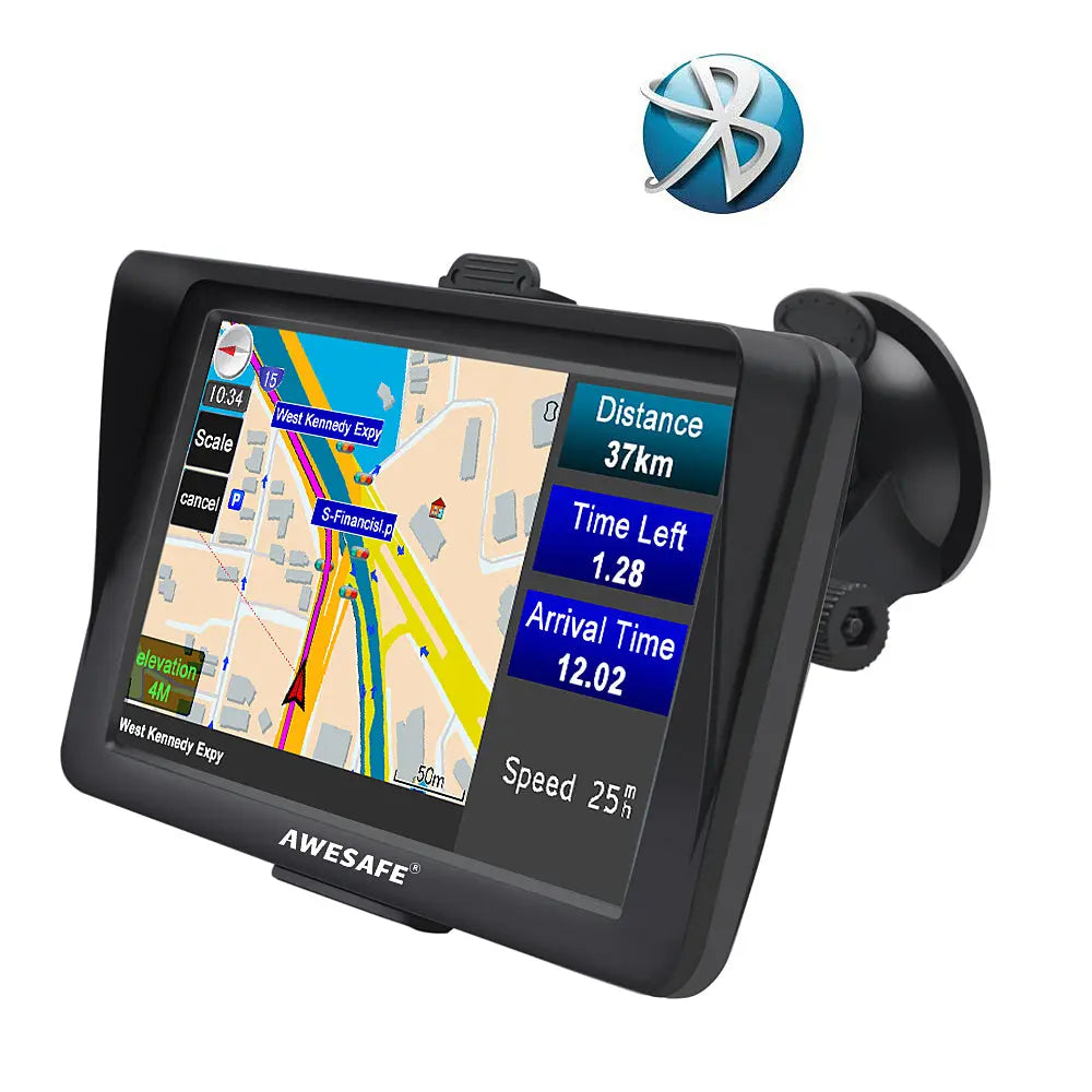 AWESAFE GPS Navi 7 Zoll Touchscreen Bluetooth reversibel integrierte I ...