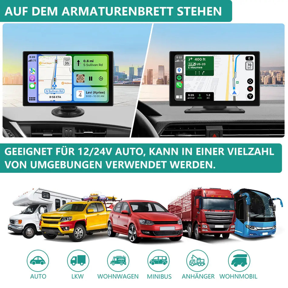 AWESAFE Navigationsgeräte mit CarPlay und Android Auto, Bluetooth, Mir ...
