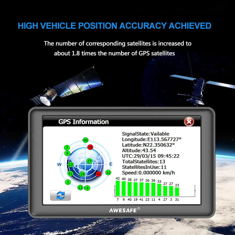 AWESAFE Sat Nav 2025 UK Europe Ireland Maps 7 inch SatNav GPS Navigati ...