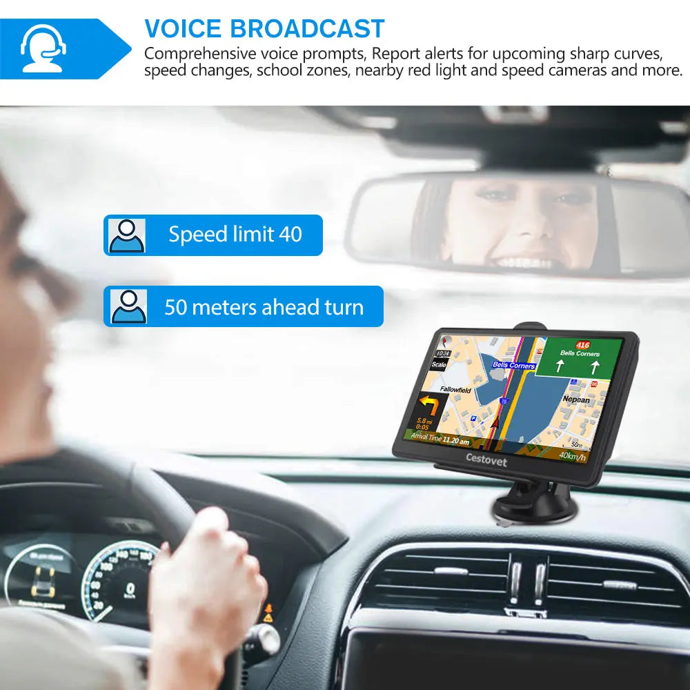 Cestovet GPS Navigation 7 Inch High-Definition Touch Screen with Bluet ...