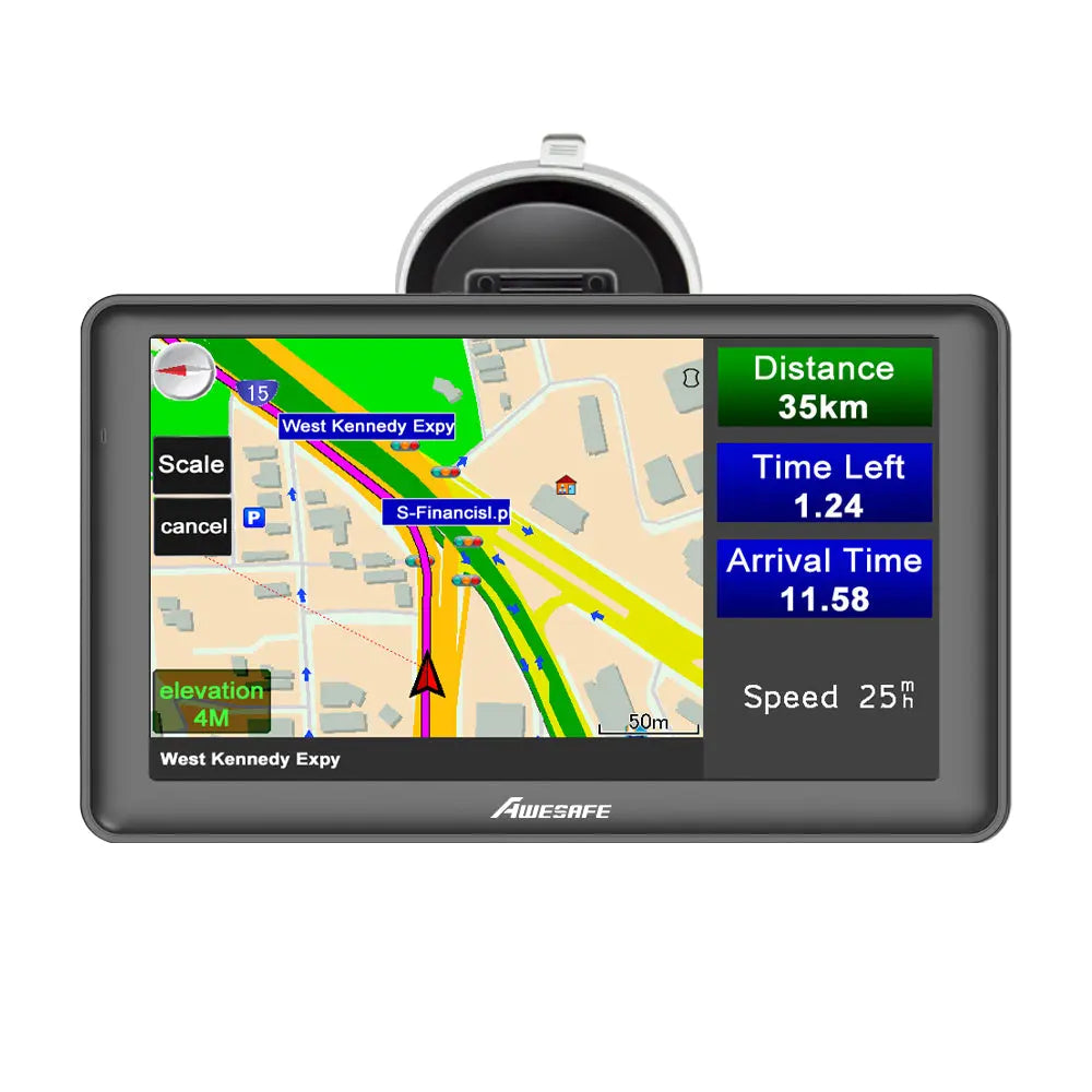 AWESAFE Navigatore GPS 7 Pollici Schermo Touch FM Integrato per Auto C ...